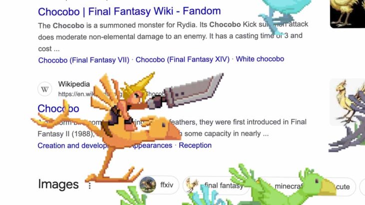 Final Fantasy VII Rebirth's Chocobos Are Stampeding The Google Home Page Right Now
