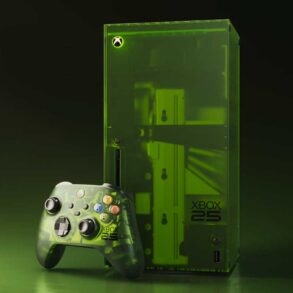 The Xbox Series X25 Is A Transparent Green Console And A Controller Is ...